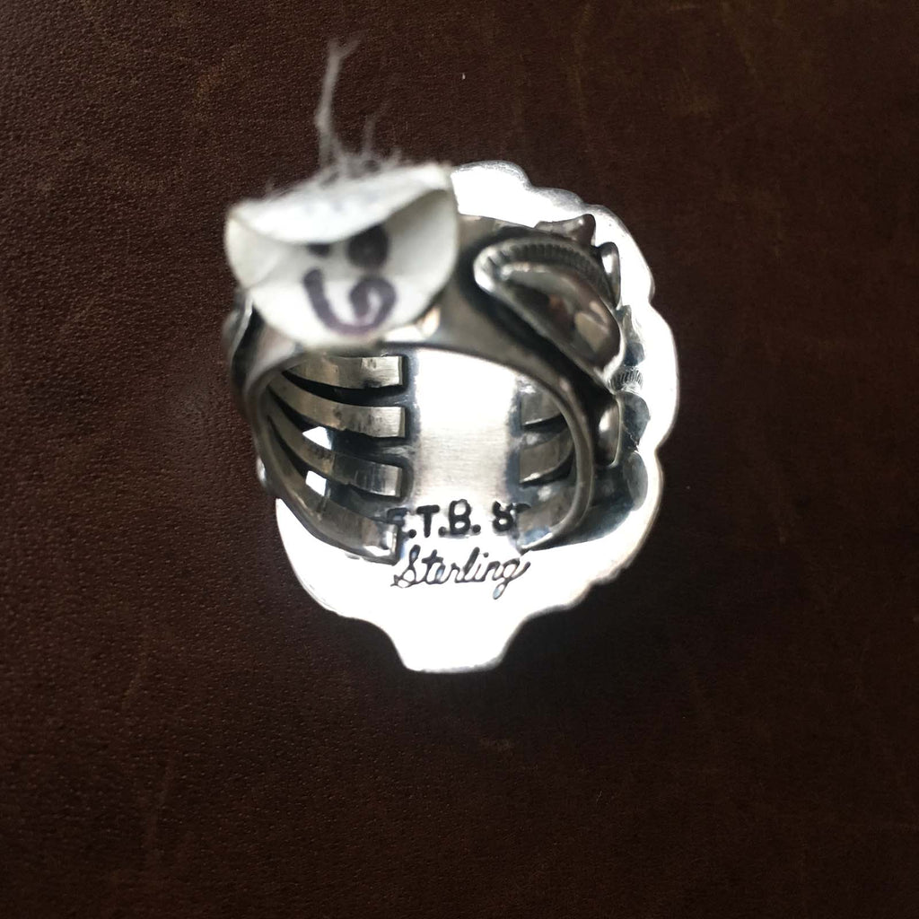 Beautiful Sterling Handmade Round Oval Light Blue Carico Lake Ring Siz ...