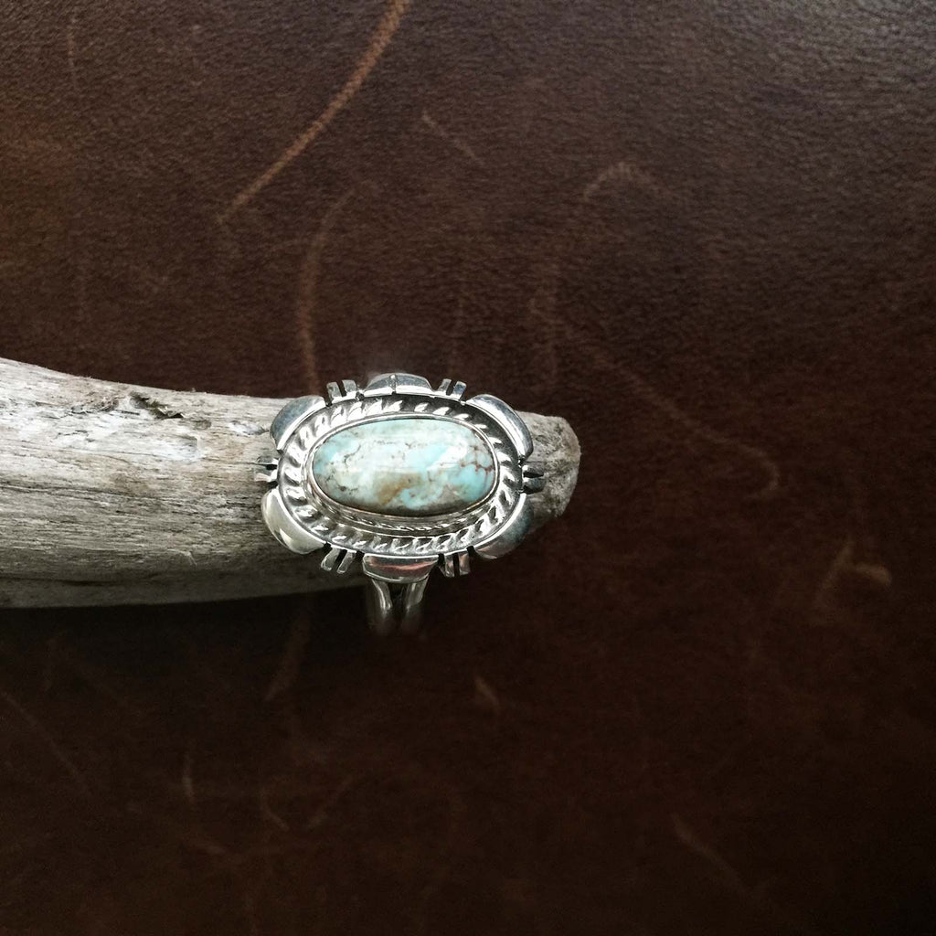 Beautiful Mini Sterling Silver Single Stone Dry Creek Turquoise Ring S ...